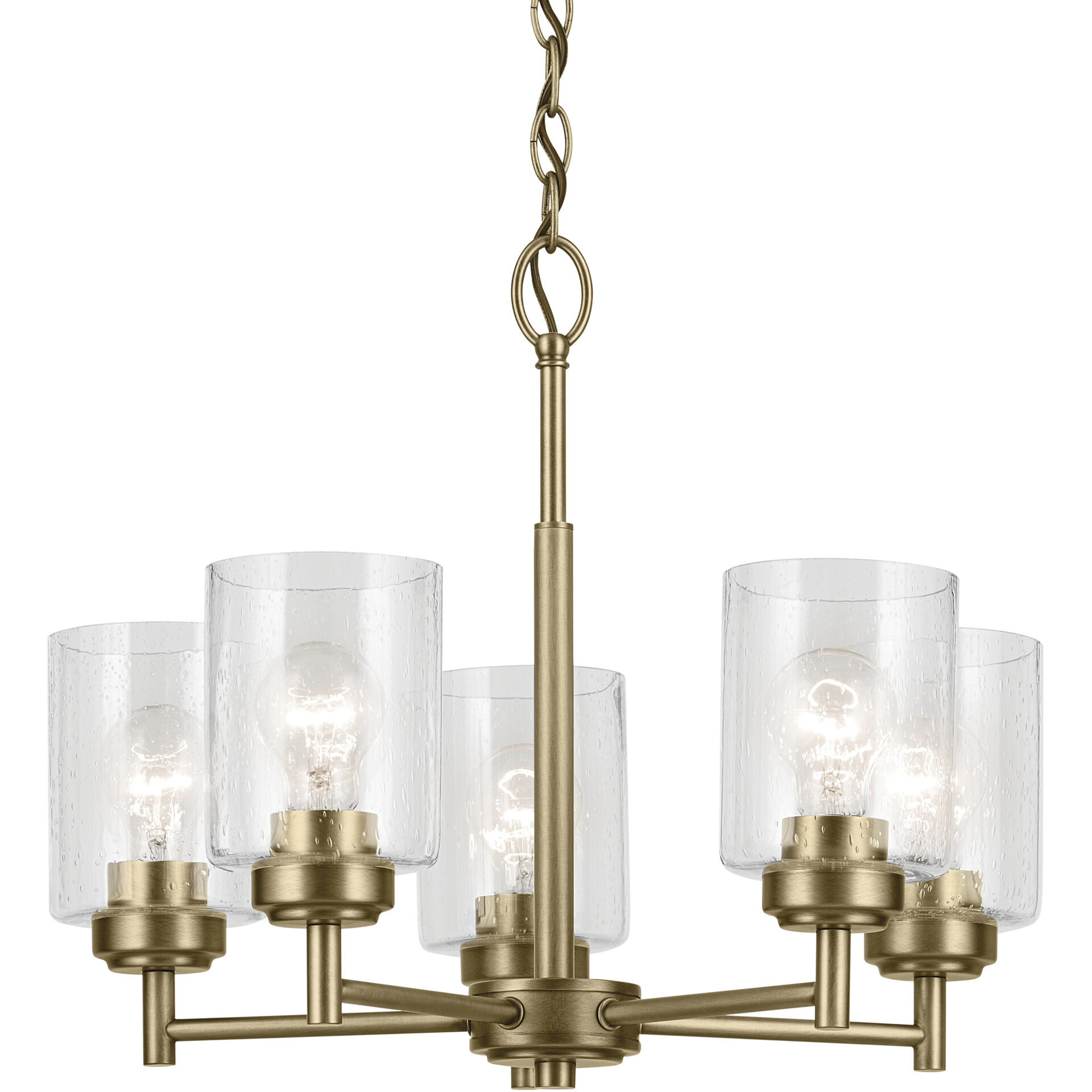 Kichler 44030NBR Winslow 5 Light Natural Brass Chandelier Ceiling Light ...