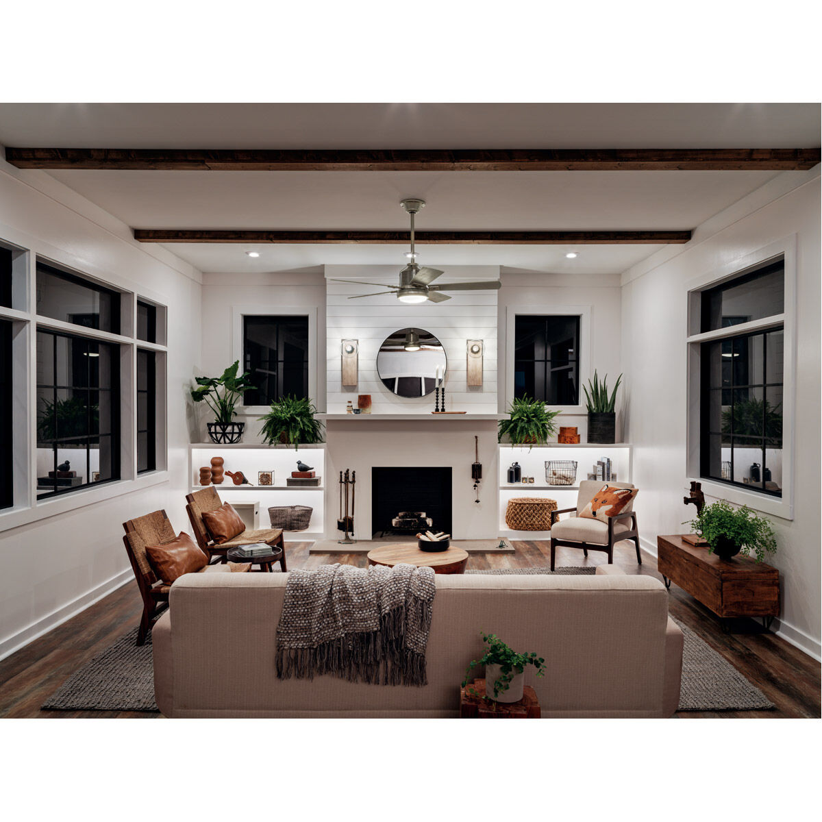 Kichler 300052NI Colerne 52 inch Brushed Nickel with Wthrd Wh Wn Blades ...