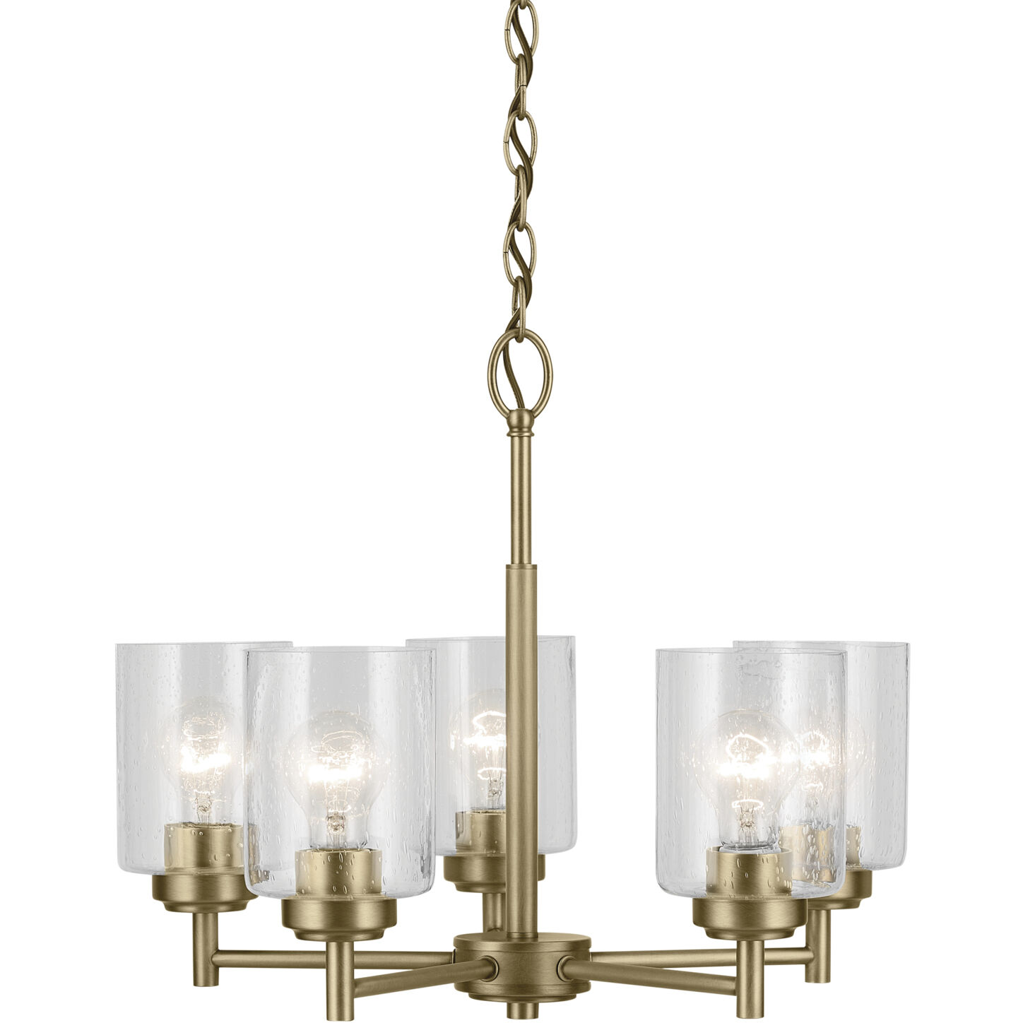Kichler 44030NBR Winslow 5 Light Natural Brass Chandelier Ceiling Light ...