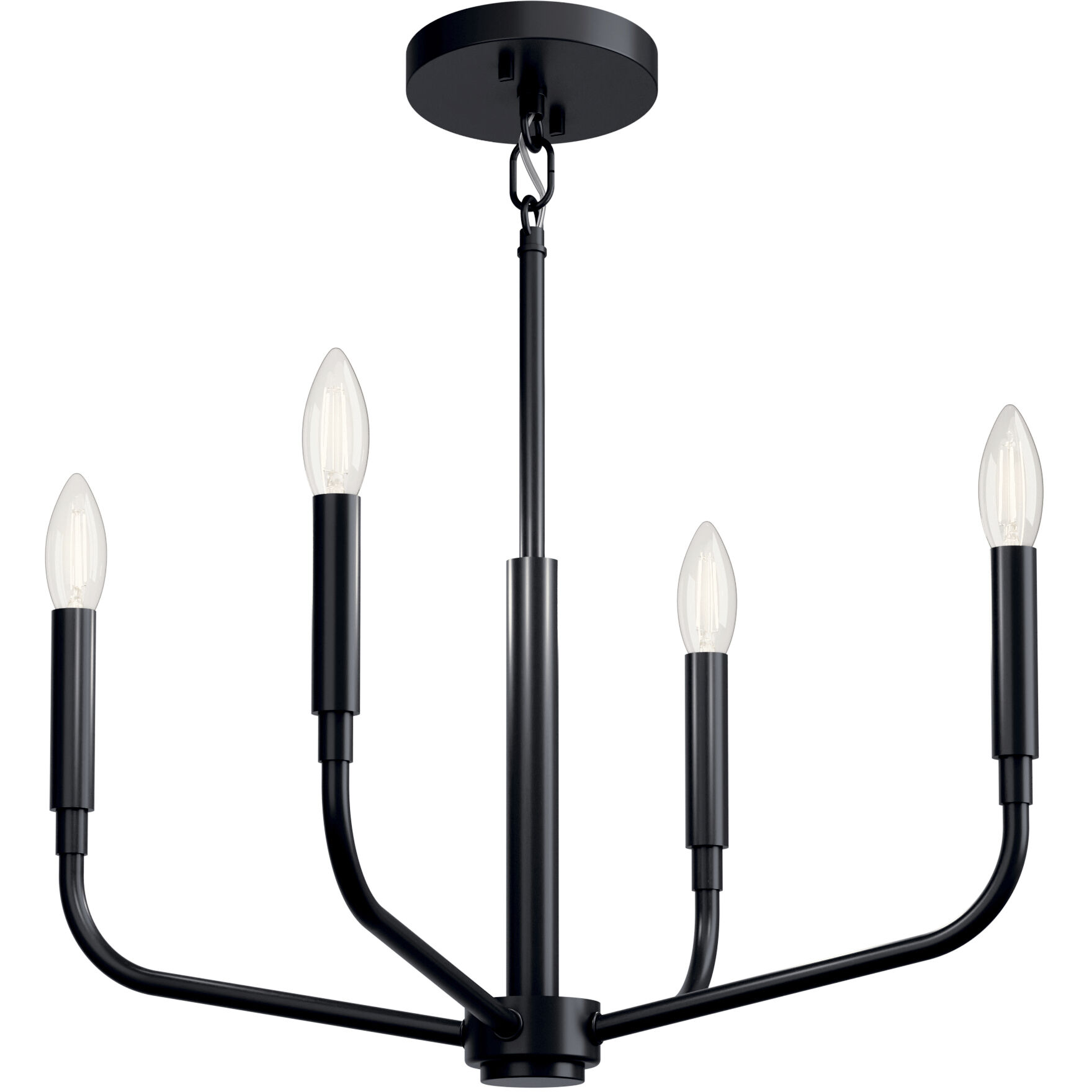 Kichler 52716BK Madden 4 Light Black Chandelier/Semi Flush Kichler 52716BK Madden 4 Light Black Chandelier/Semi Flush