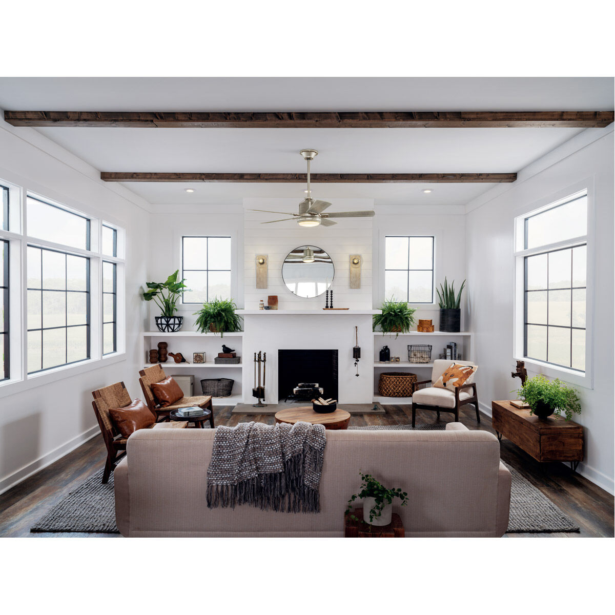 Kichler 300052NI Colerne 52 inch Brushed Nickel with Wthrd Wh Wn Blades ...