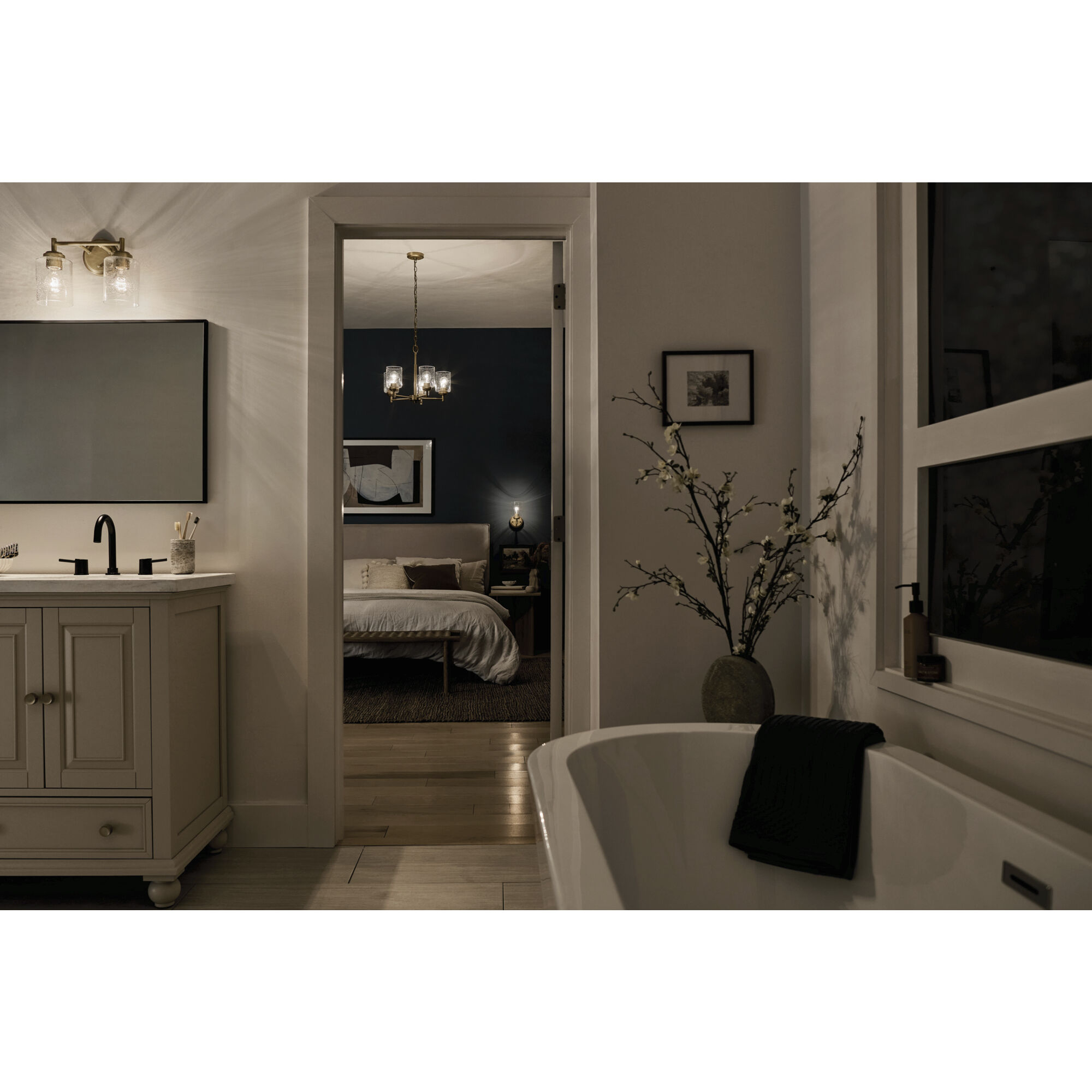 Kichler 44030NBR Winslow 5 Light Natural Brass Chandelier Ceiling Light ...