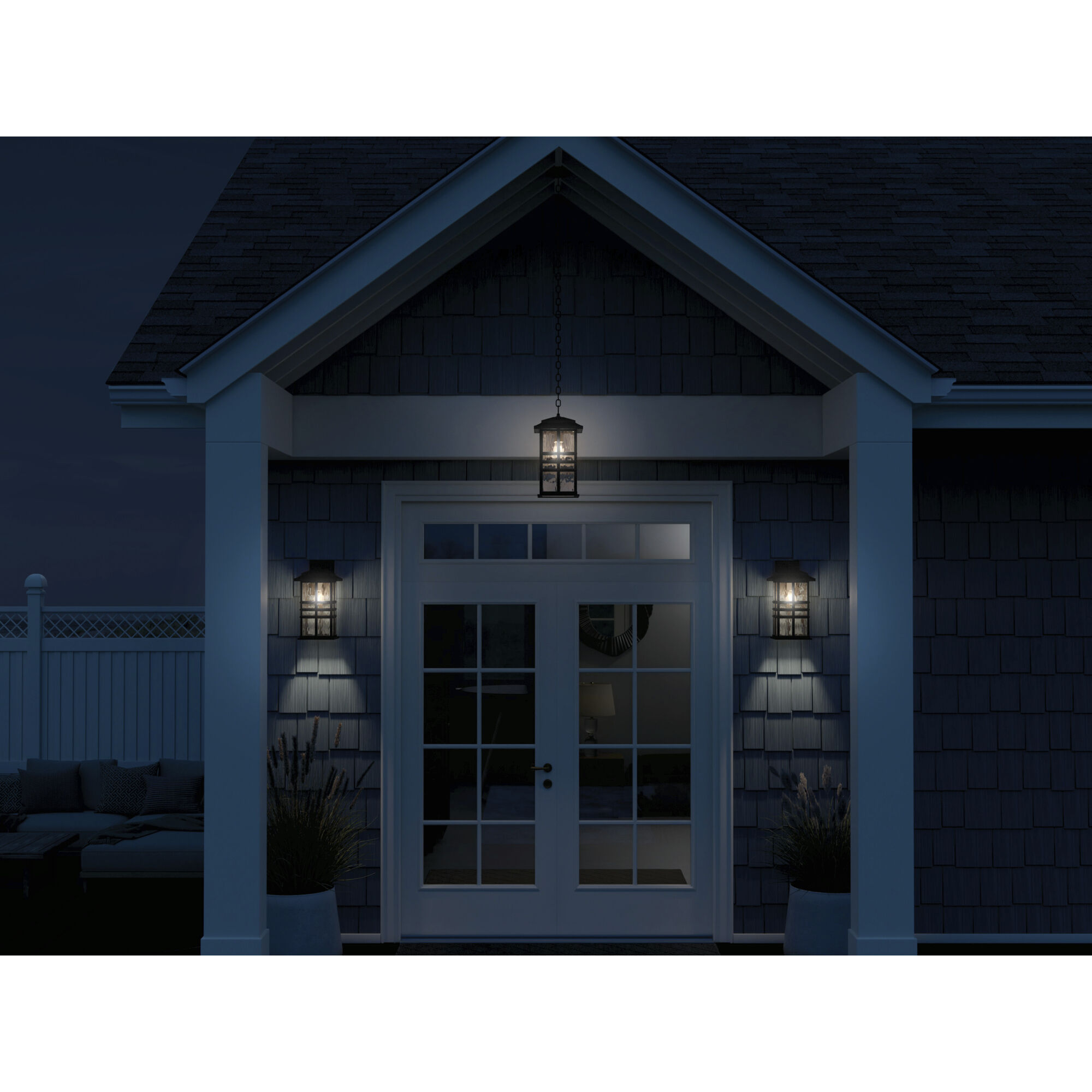 Kichler 49831BKT Beacon Square 1 Light 17.5 inch Textured Black Outdoor ...