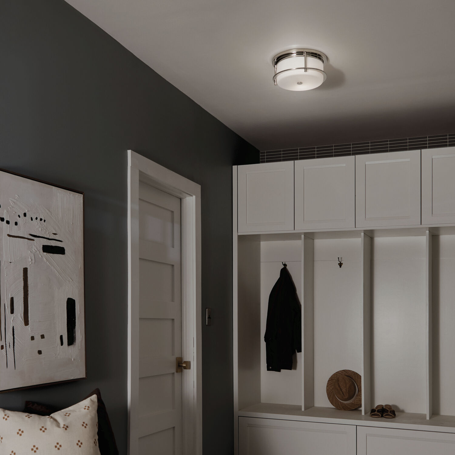 Brit LED 12 inch Polished Nickel Flush Mount Ceiling Light