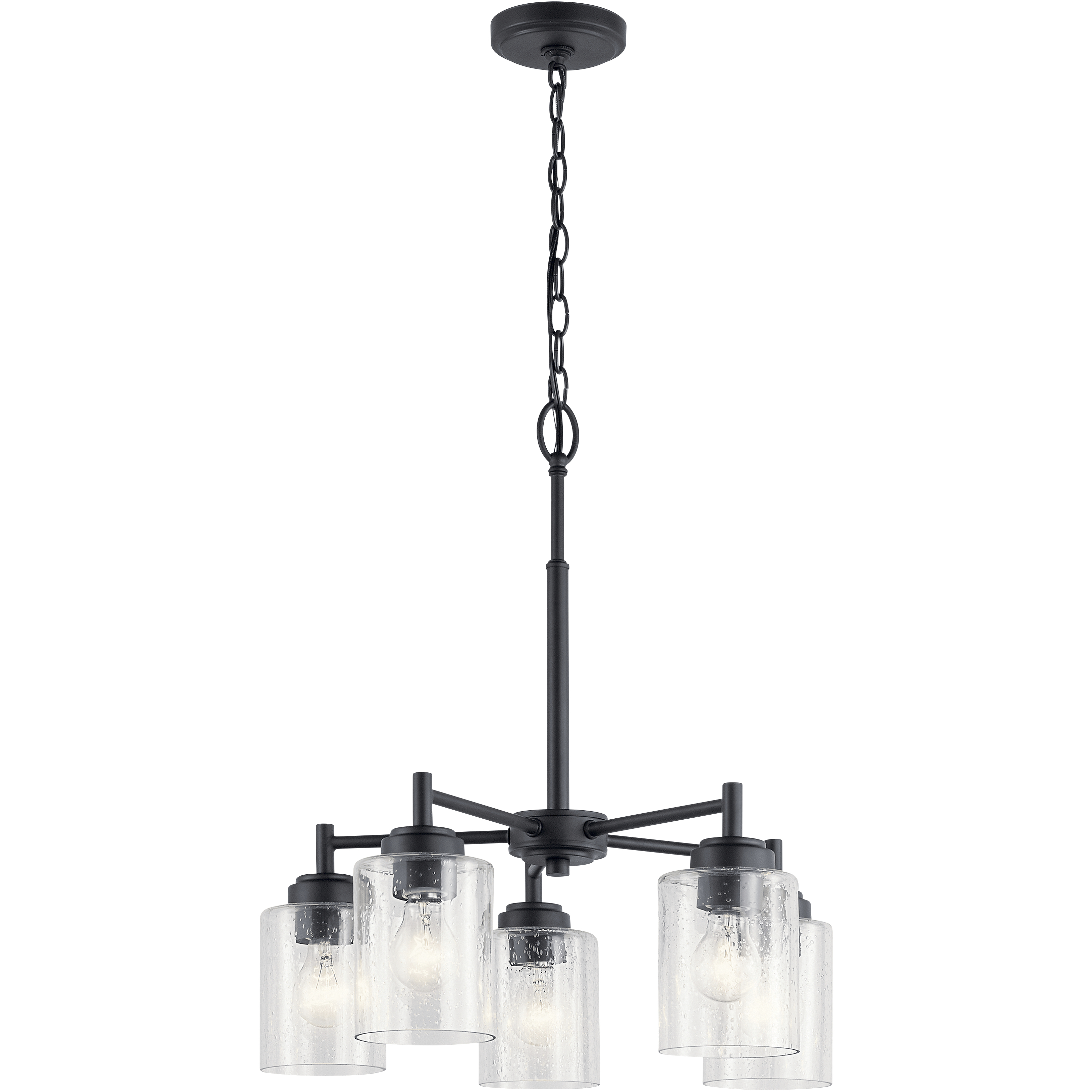 Kichler 44030BK Winslow 5 Light 20 inch Black Chandelier 1 Tier Small ...