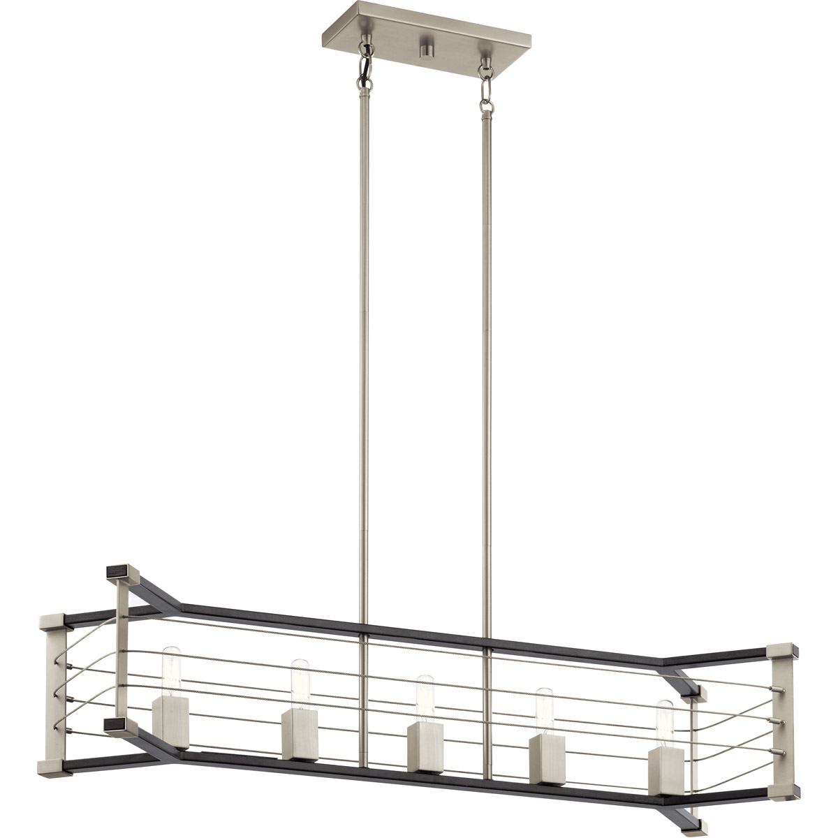 Kichler 44250MOK Lente 5 Light 12 inch Midnight Oak Chandelier Linear ...