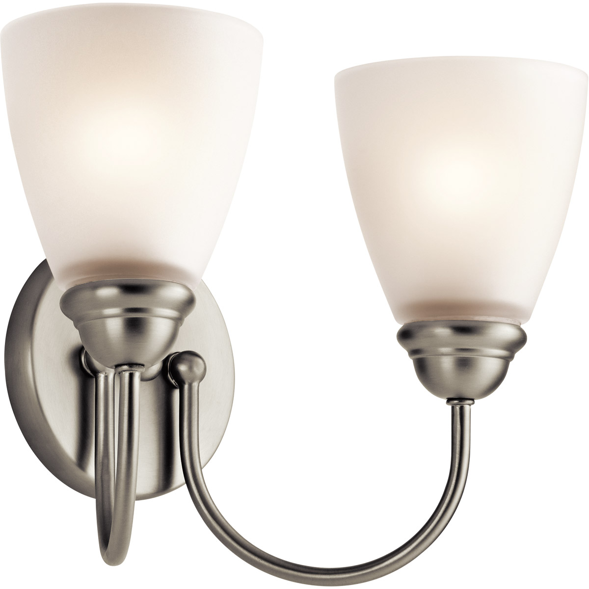 Kichler 45638NI Jolie 2 Light 13 inch Brushed Nickel Wall Mt Bath 2 Arm ...