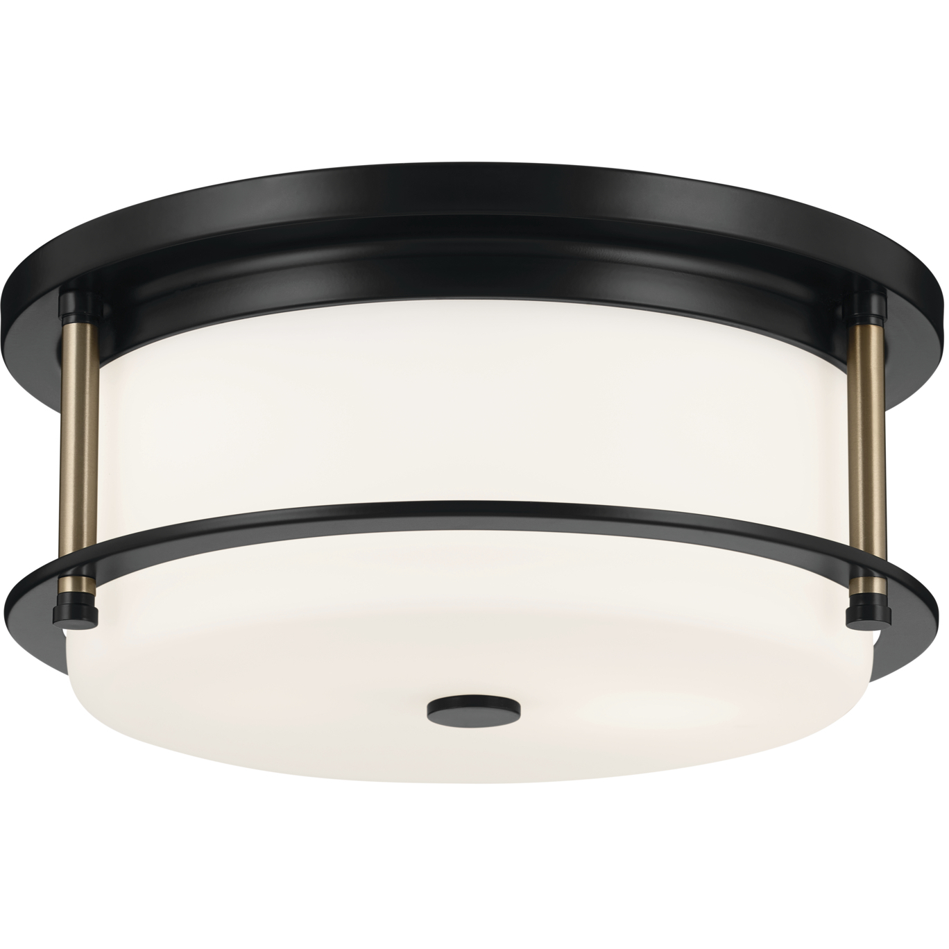 Brit LED 12 inch Black and Champagne Bronze Flush Mount Ceiling Light ...