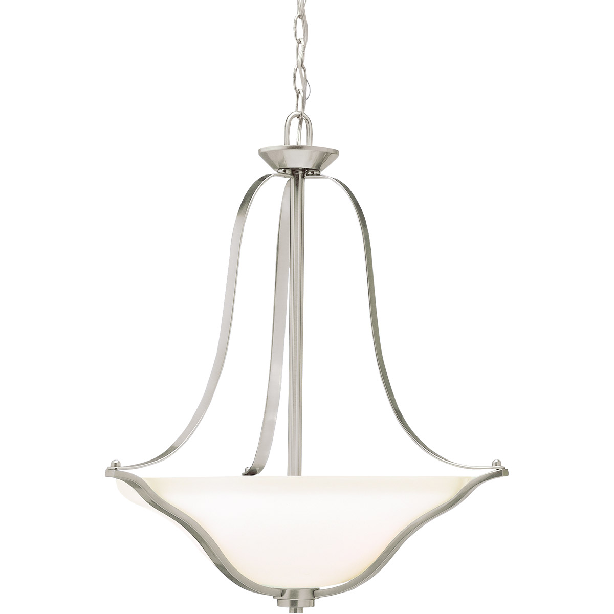 Kichler 3384NI Langford 3 Light 22 inch Brushed Nickel Inverted Pendant ...