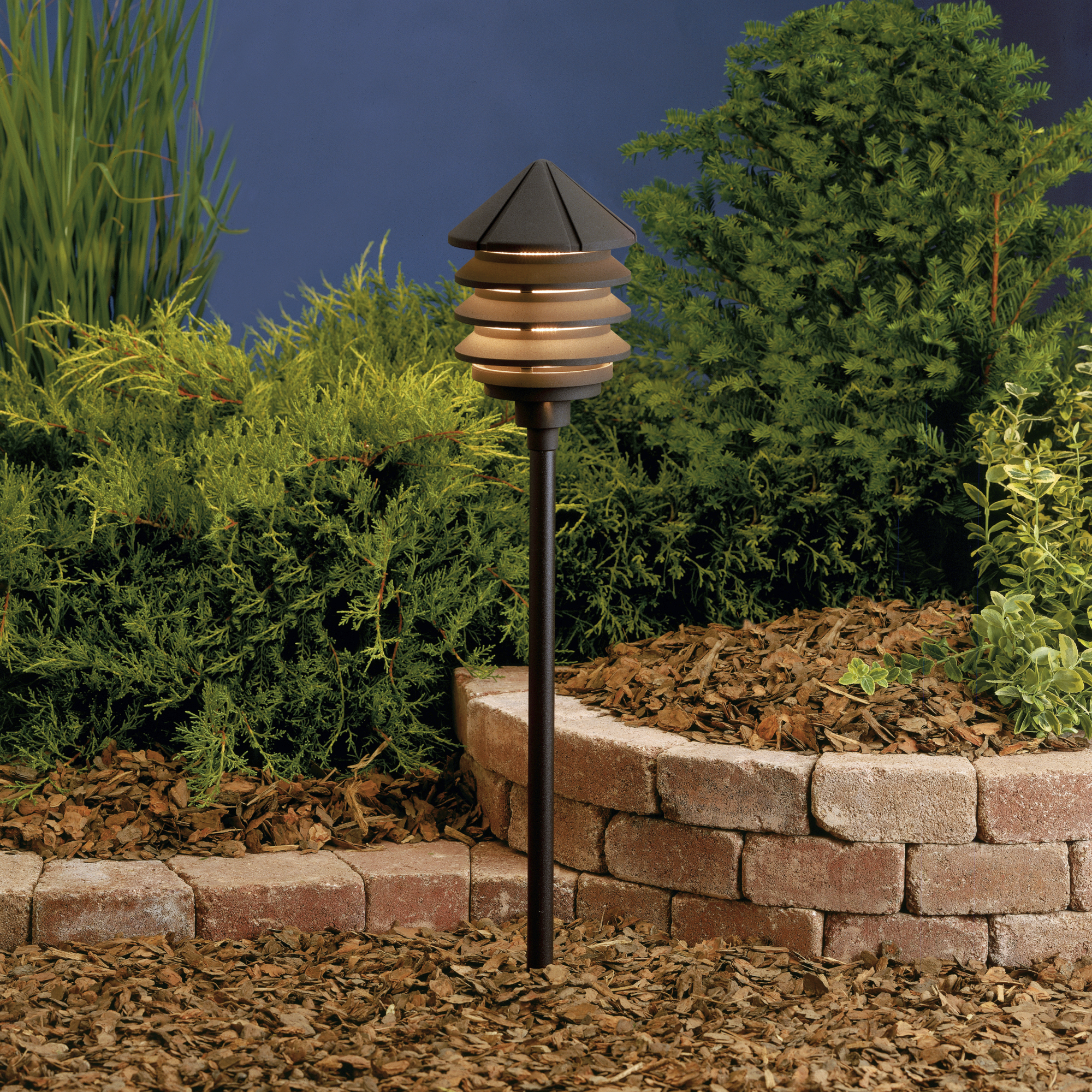 Kichler 15205AZT Six Groove 120 75.00 watt Textured Architectural Bronze Landscape 120V Path ...